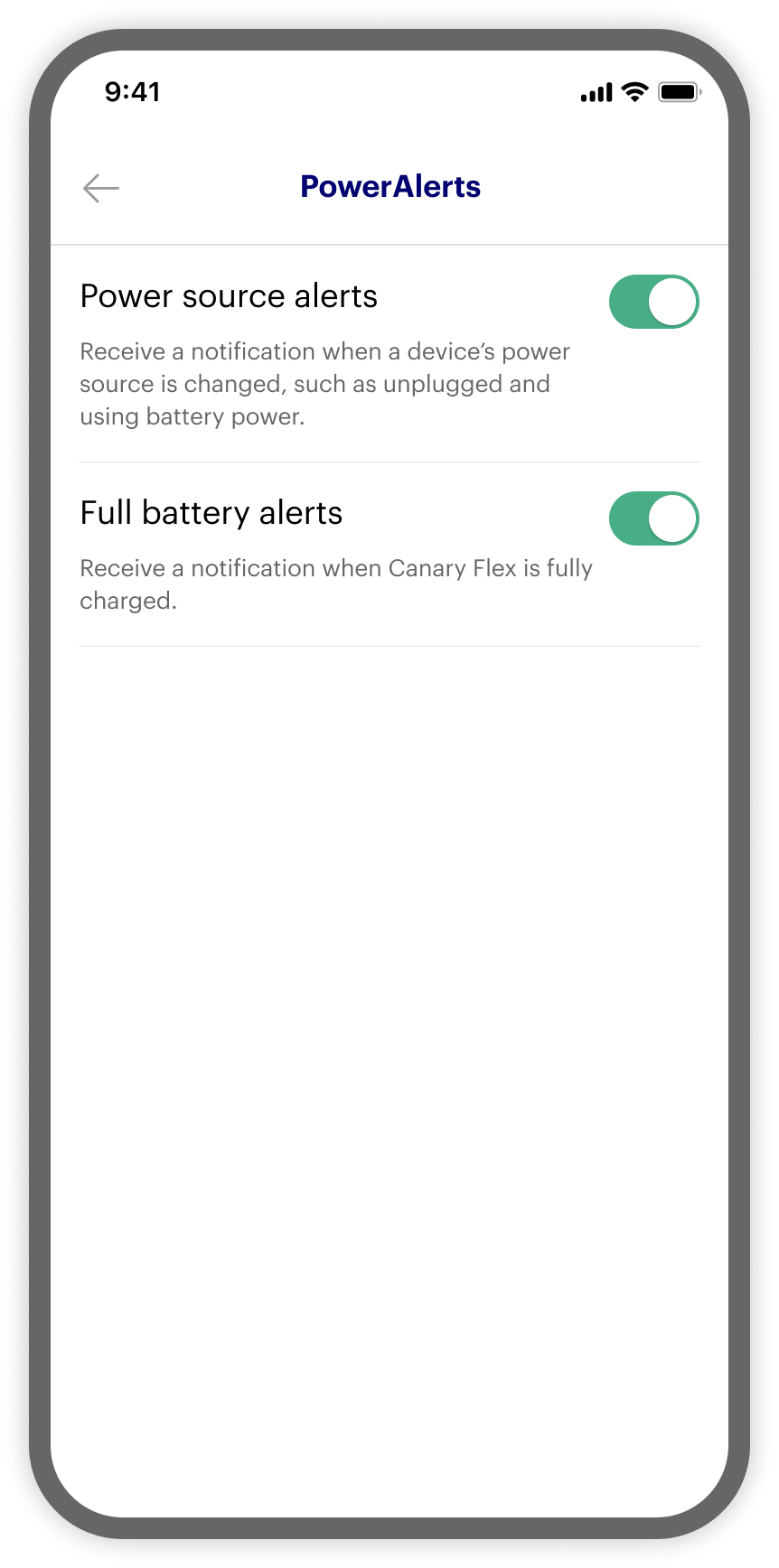 Power Alerts Settings – Canary Help Center